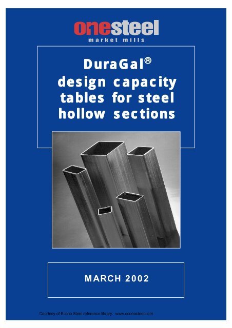 ONESTEEL duragal sections
