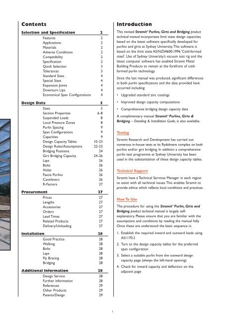 STRAMIT ® PURLINS, GIRTS