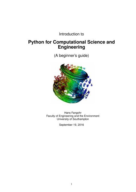 Python For Computational Science And Engineering 3972