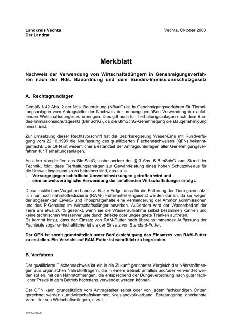Merkblatt - beim Landkreis Vechta