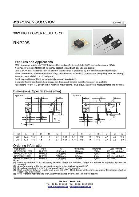 mb power solution - MB Electronic AG