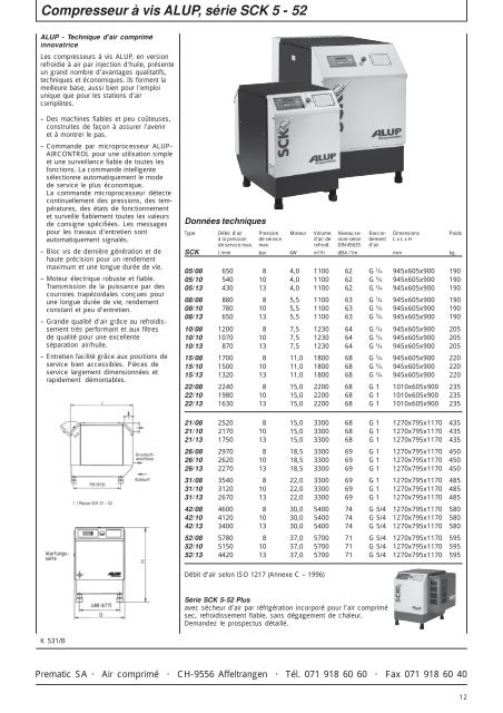 Compresseur à vis ALUP, série SCK 5 - 52