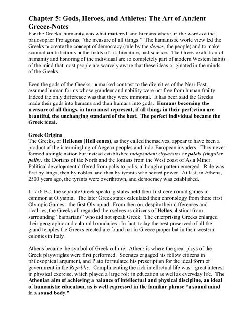 Chapter 5: Gods, Heroes, and Athletes: The Art of Ancient Greece ...