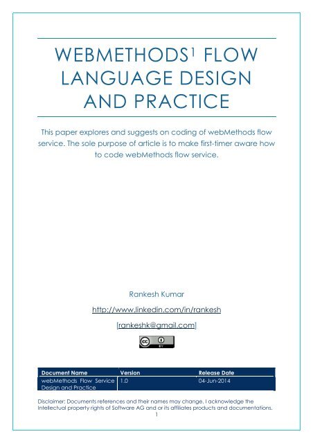 Webmethods Flow Service Design And Practice