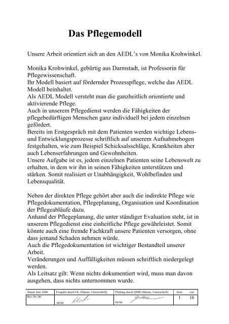 Das Pflegemodell