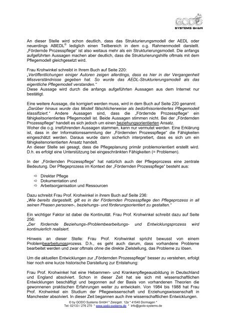 Ein Pflegemodell ist die