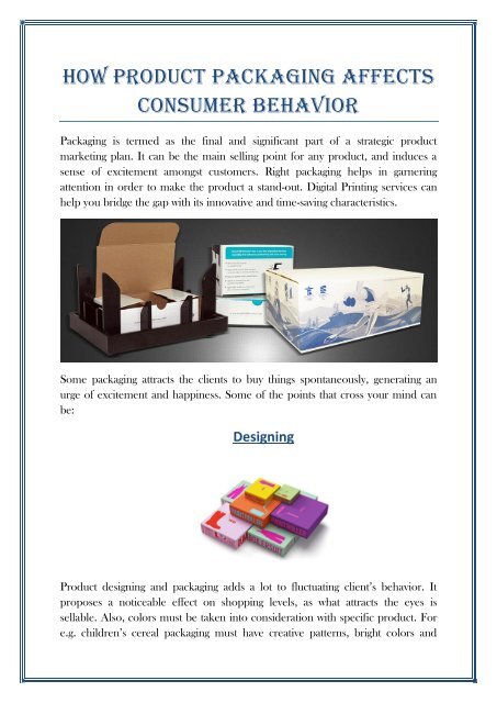 How product packaging affects consumer behaviour