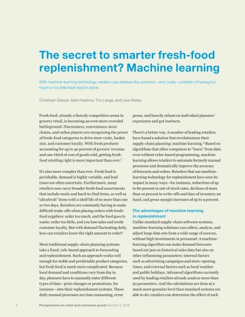 The secret to smarter fresh-food replenishment? Machine learning
