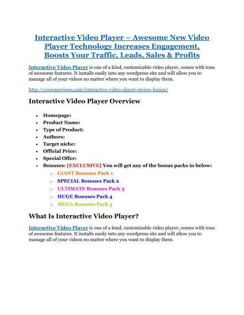 Interactive Video Player review - Interactive Video Player (MEGA ...