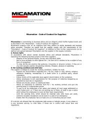 Technical Data MI-358 Main features - Micamation