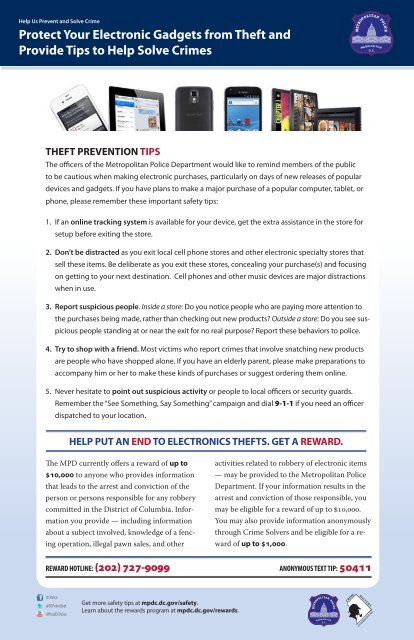 Protecting Your Gadget - Reward Poster