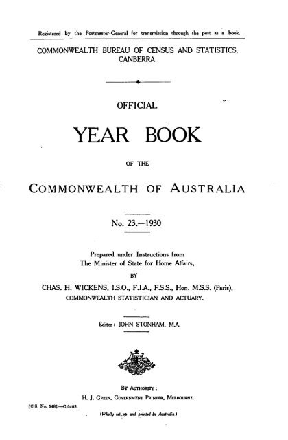 Australia Yearbook - 1930
