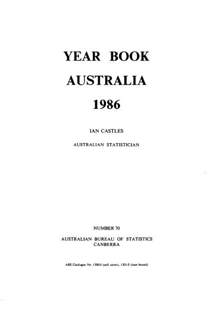 Australia Yearbook - 1986