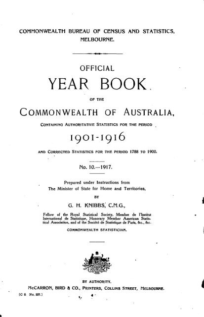Australia Yearbook - 1917