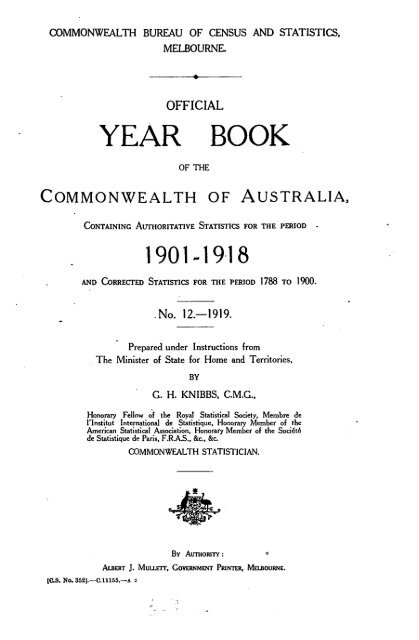 Australia Yearbook - 1919