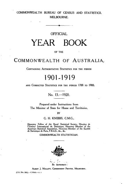 Australia Yearbook - 1920