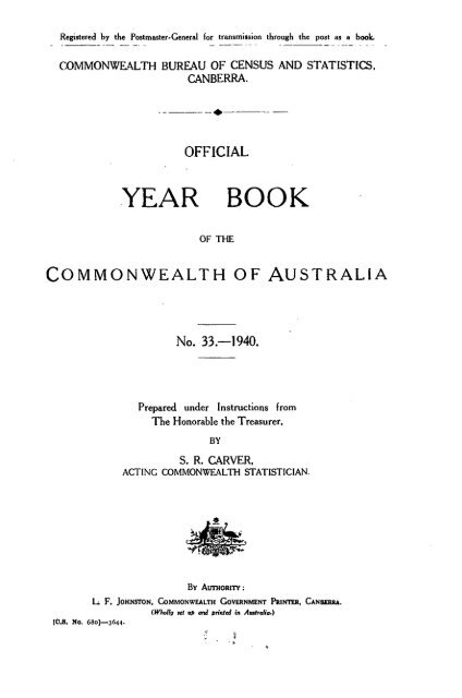 Australia Yearbook - 1940