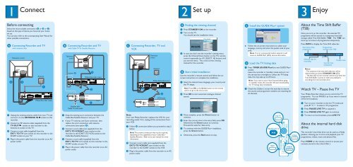 Philips Lecteur/enregistreur de DVD disque dur - Guide de mise en route - ENG