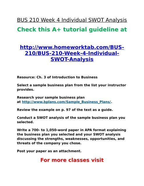 Swot Analysis Template Apa Format - Design Talk