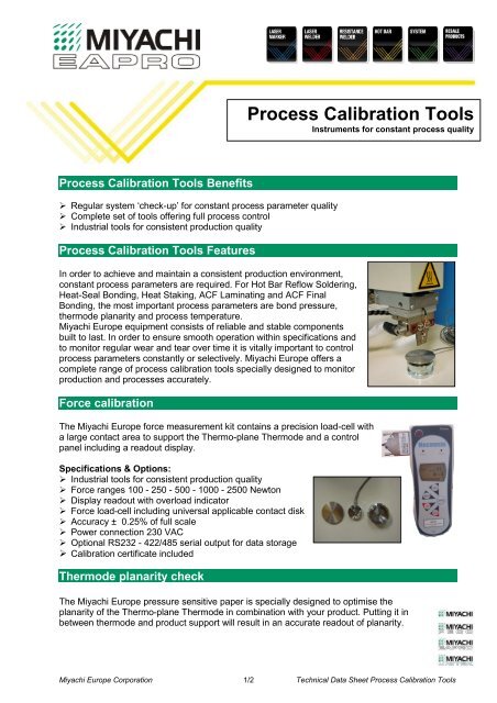 Process Calibration Tools - Miyachi Europe
