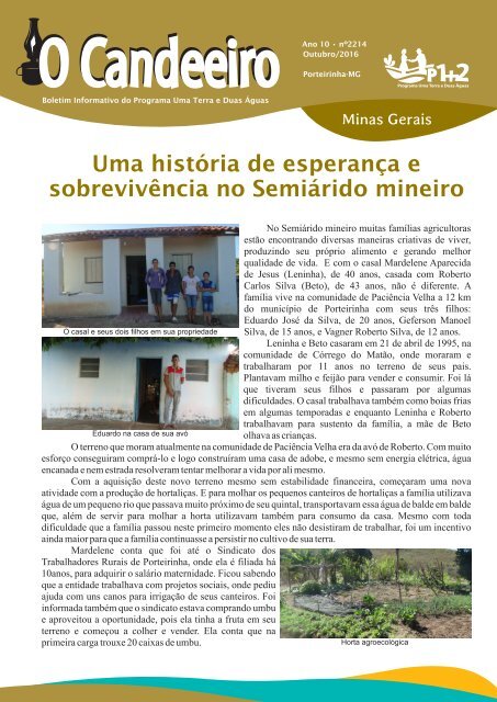 UMA HIST?RIA DE ESPERAN?A E SOBREVIVENCIA NO SEMIARIDO MINEIRO