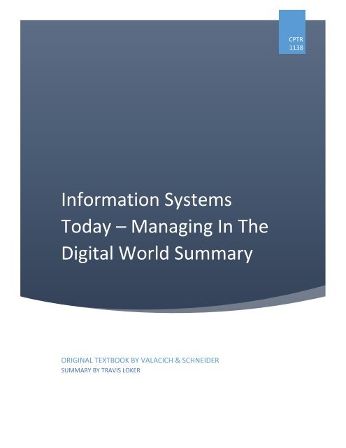 Information Systems Today - Managing In The Digital World