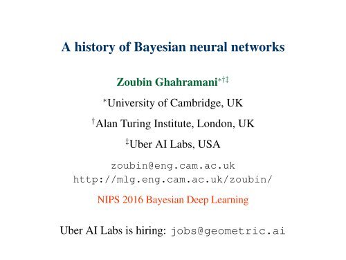 A history of Bayesian neural networks