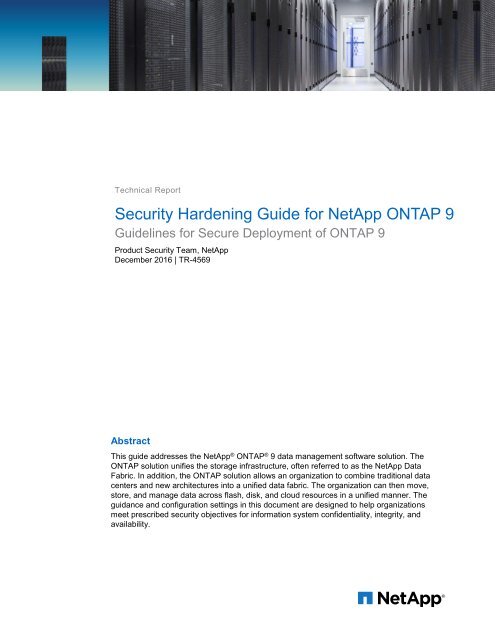 Security Hardening Guide for NetApp ONTAP 9