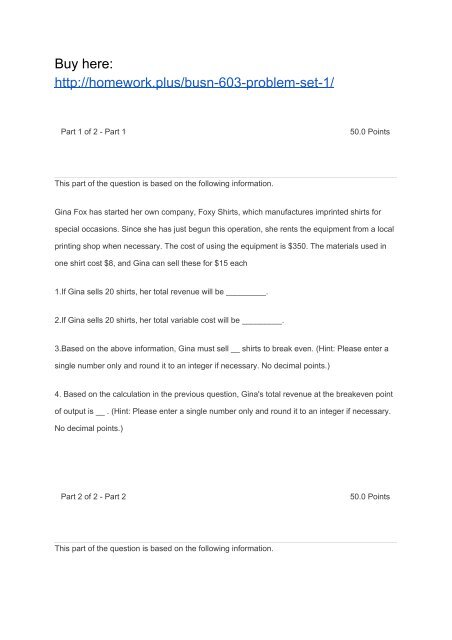 BUSN 603 Problem Set 1