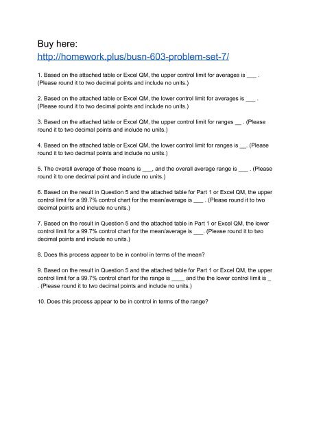 BUSN 603 Problem Set 7