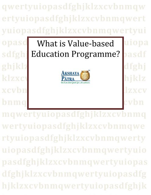 Value-based Education Programme