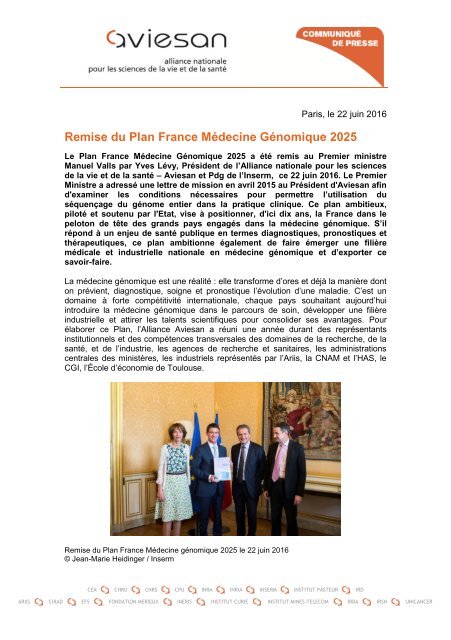 Remise du Plan France Médecine Génomique 2025