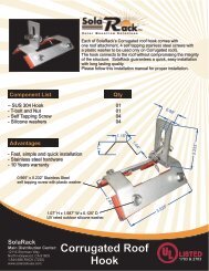 SolaRack S-Tile Hook Data Sheet