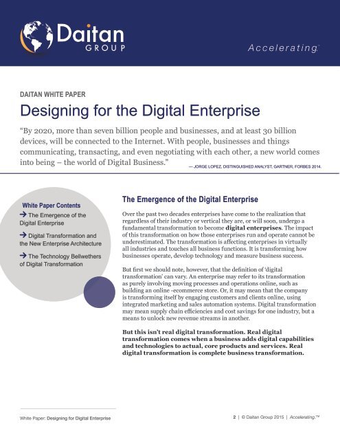 Designing for the Digital Enterprise