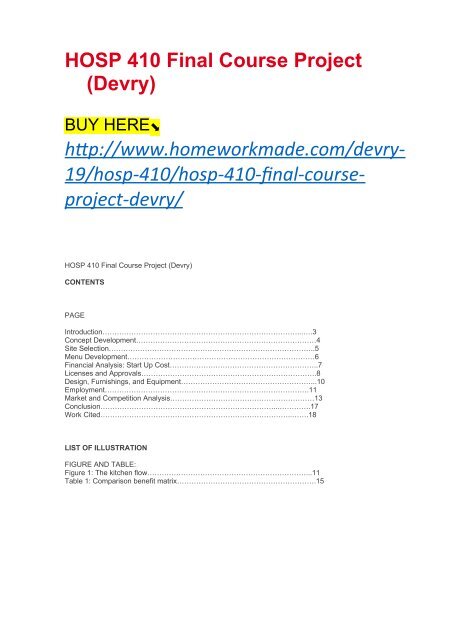 HOSP 410 Final Course Project (Devry)