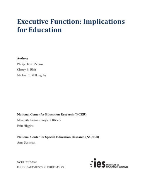 Executive Function Implications For Education 6049