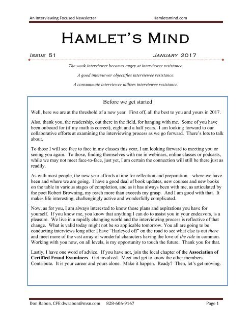 Hamlet’s Mind