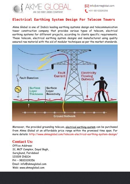 Electrical Earthing System Design For Telecom Towers - Akme Global