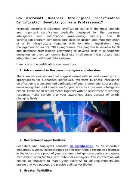 How Microsoft Business Intelligence Certification Certification ...