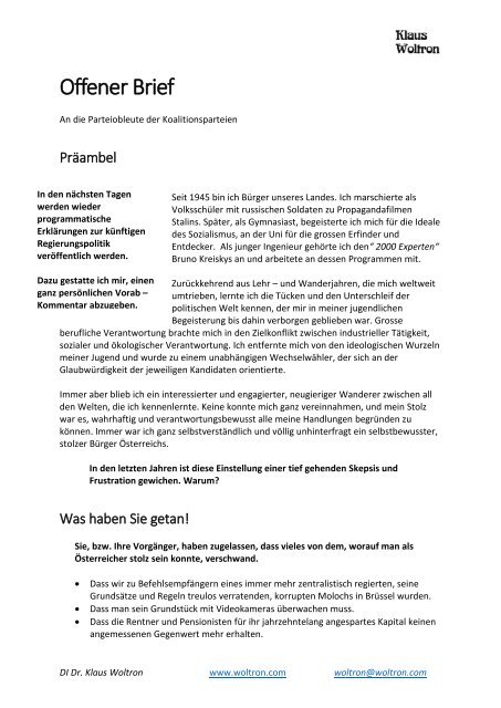 Offener Brief