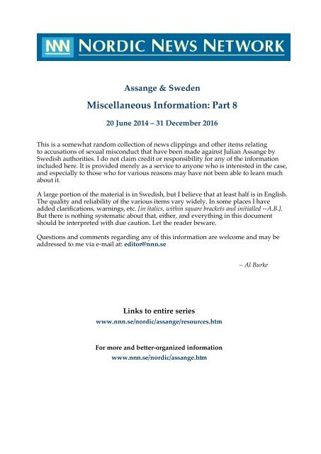 Miscellaneous Information Part 8