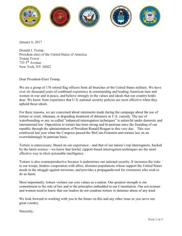Open Letter from Faith Leaders to Donald Trump