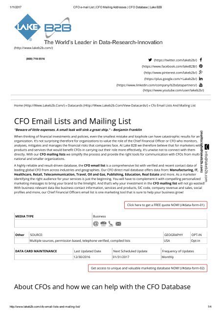 CFO email lists