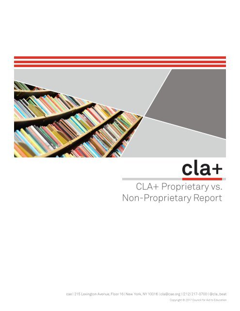 CLA+ Proprietary vs Non-Proprietary Report
