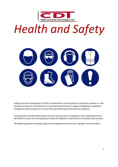 CDT - Health and Safety at Work - Information Guide - 2017