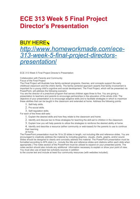 ECE 313 Week 5 Final Project Director’s Presentation