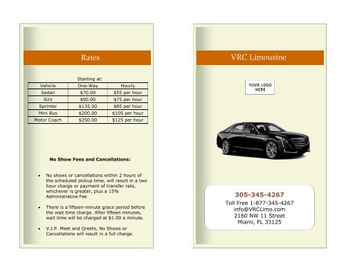 VRC Limo Brochure