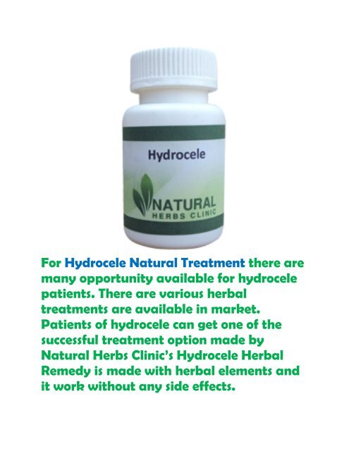 Hydrocele Natural Treatment Option