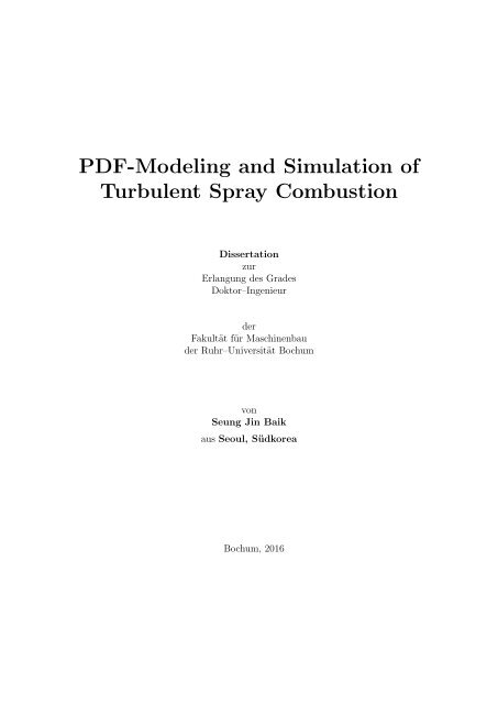 PDF-Modeling and Simulation of Turbulent Spray Combustion