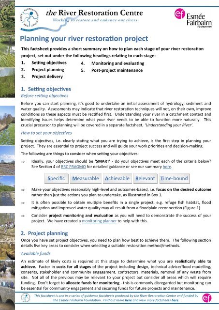 Planning your river restoration project